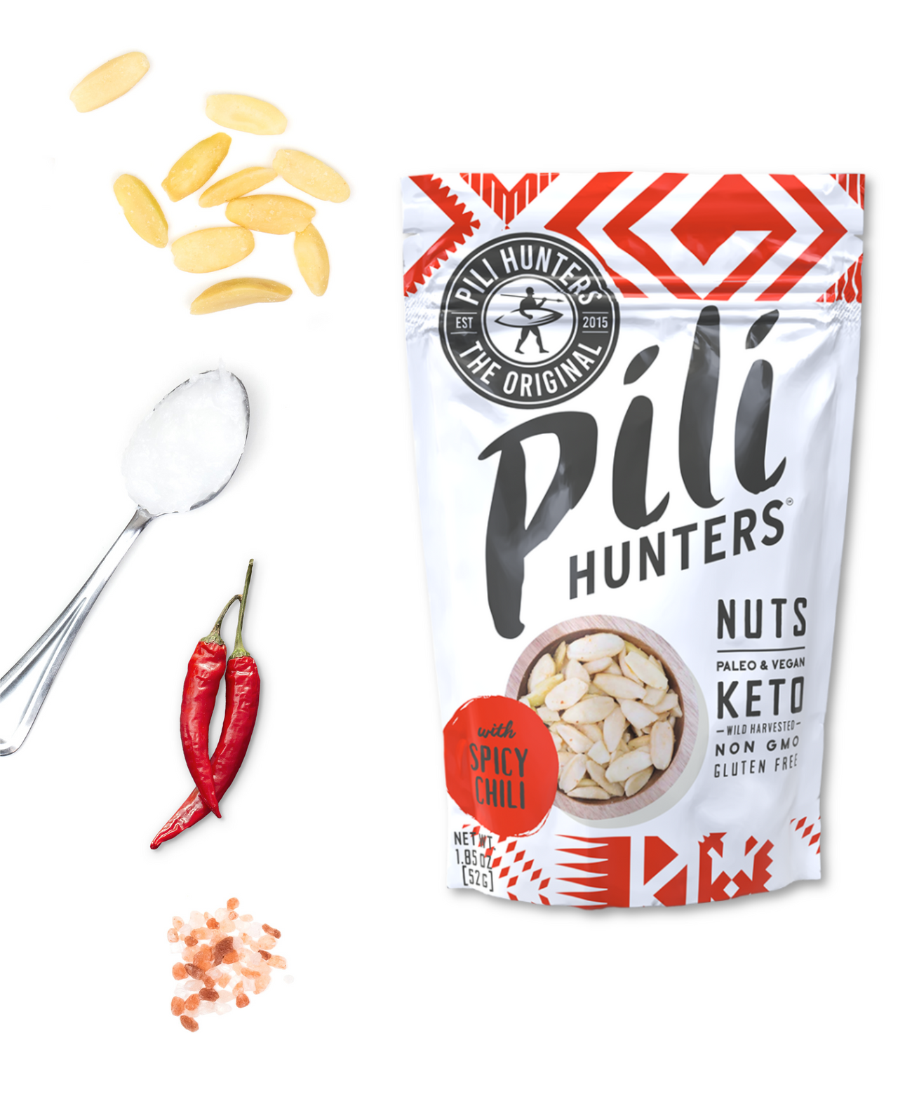 Pili Hunters™ Sprouted Wild Pili Nuts with Spicy Labuyo Chili