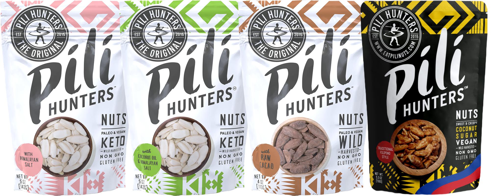 Pili Hunters Large 4 pack 5 oz Bags Pink Himalayan, Coconut Oil, Cacao ...