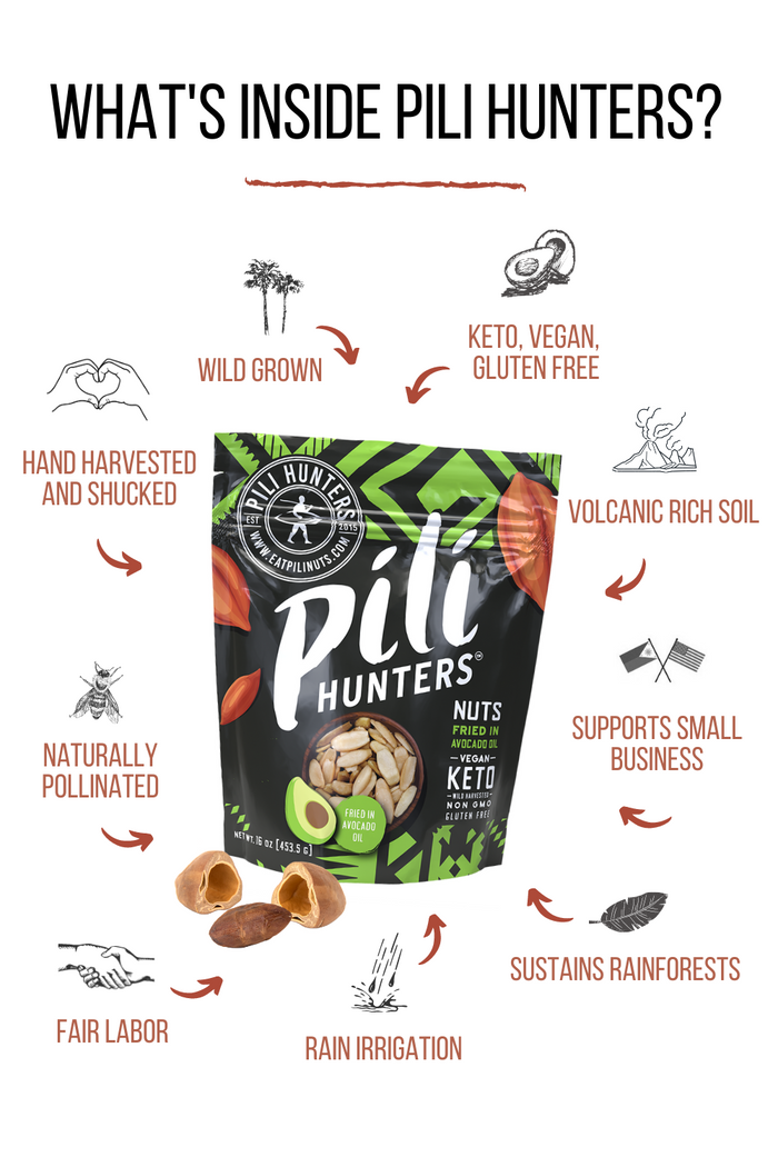 Pili Hunters™ Sprouted Wild Pili Nuts with Healthy Avocado Oil