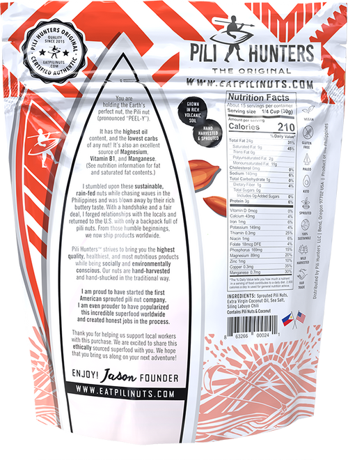 Pili Hunters™ Sprouted Wild Pili Nuts with Spicy Labuyo Chili